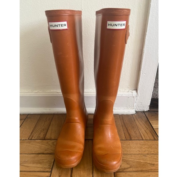 Hunter | Shoes | Long Hunter Boots In Orange | Poshmark